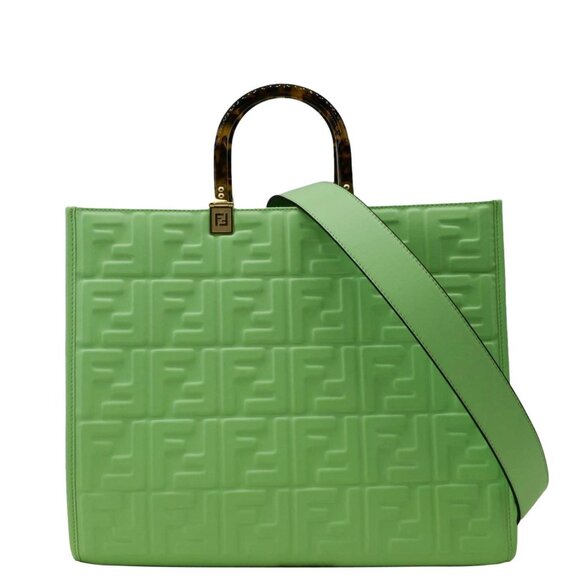 Fendi | Bags | Fendi Sunshine Medium Embossed Leather Shopper Tote Bag ...
